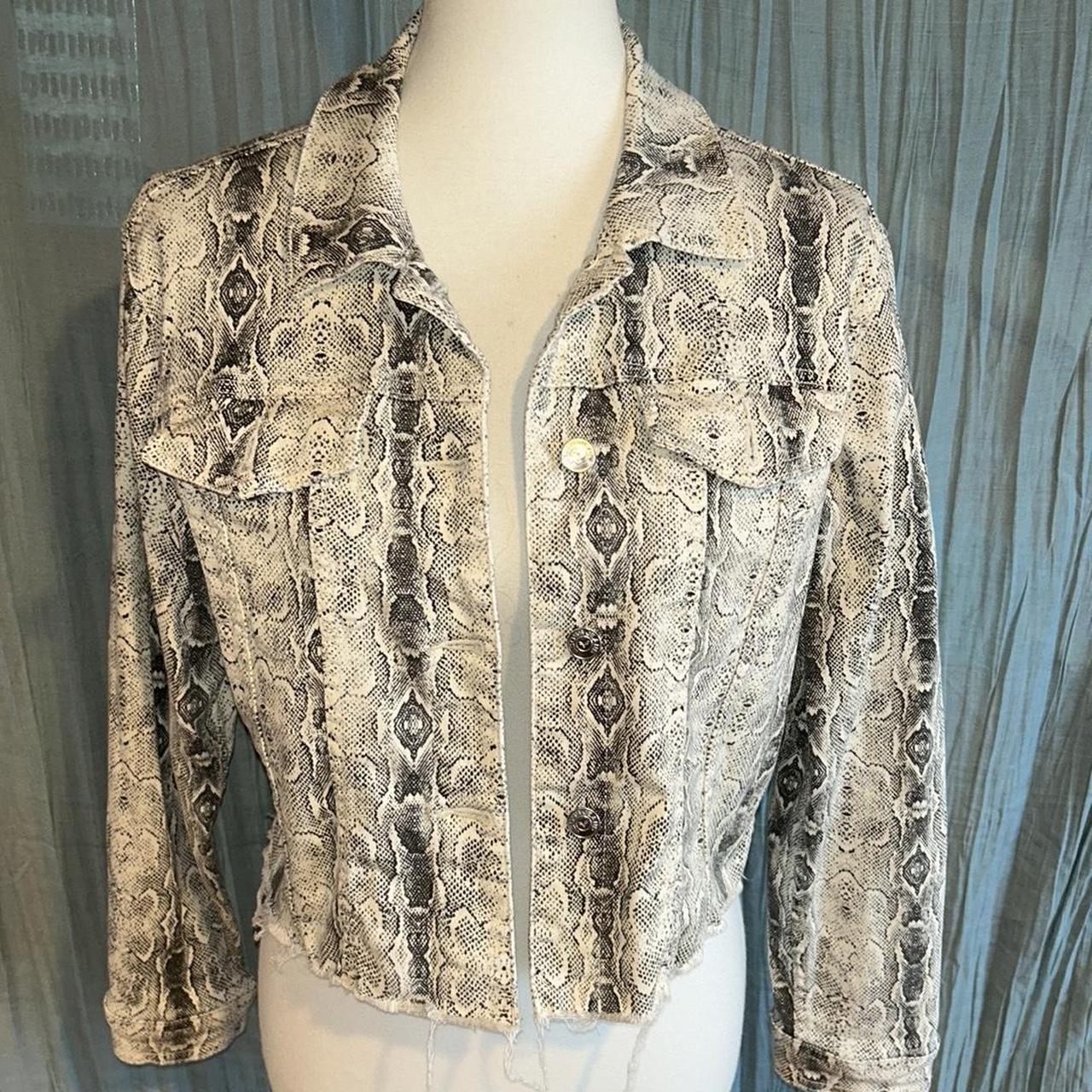 Vigoss jacket with snakeskin pattern. Lightweight... - Depop