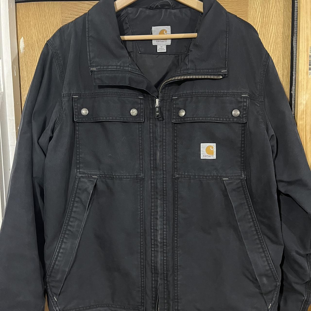 Medium Black Carhartt Jacket. Good condition Thick... - Depop