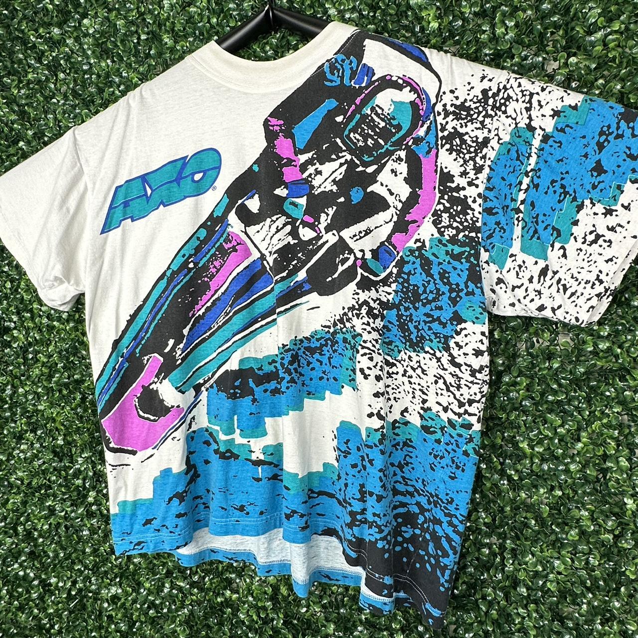 Vintage AOP Racing Shirt ⚡️Size: 2XL (26x27)... - Depop