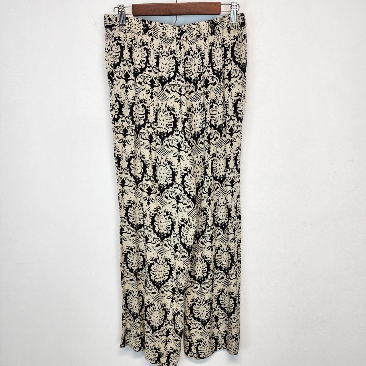 Solitaire Vacation Pants Black Tan Geo Pull On... | Depop