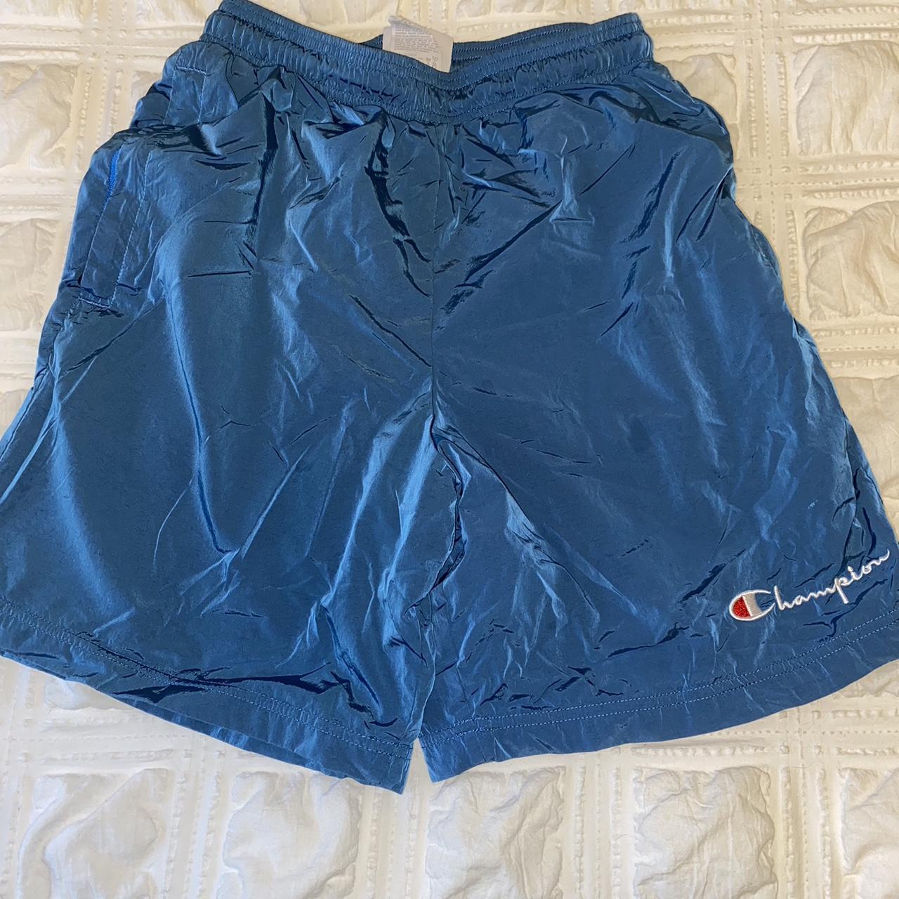 Blue champion shorts - size s very good condition - Depop