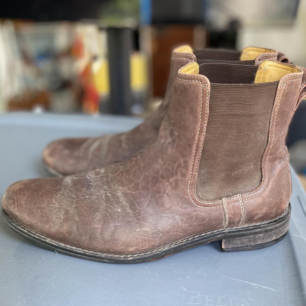 CLARKS Men’s Brown Leather Ankle Chukka Boots Slip... - Depop