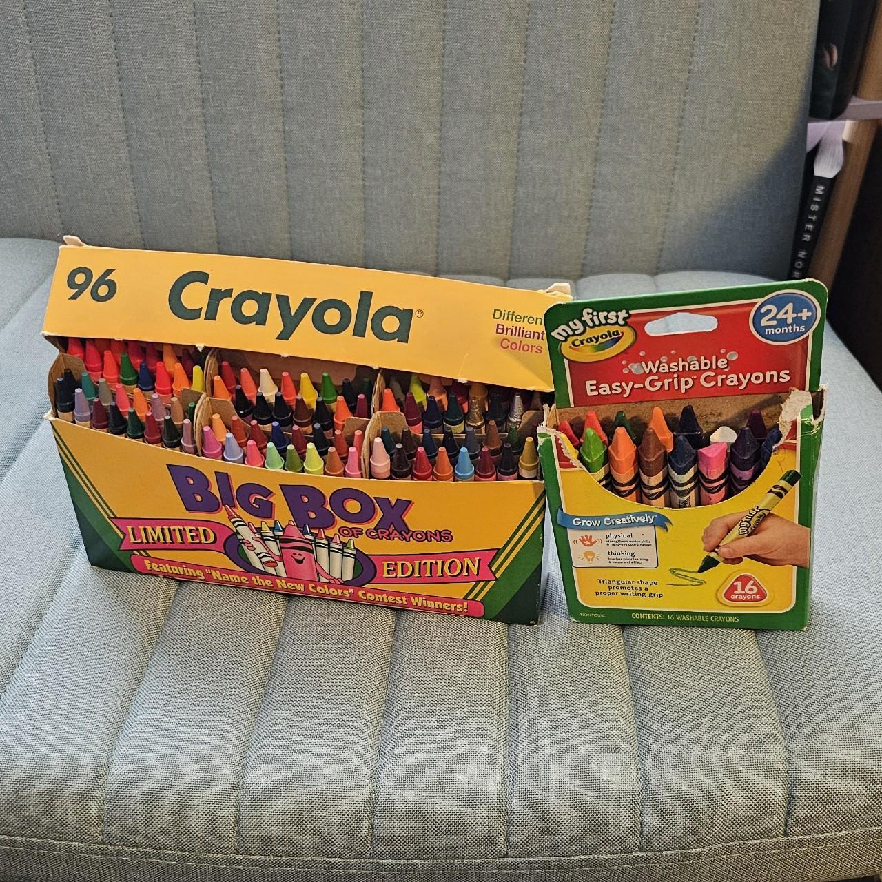 Crayola 96 crayon box plus bonus grip set in... | Depop