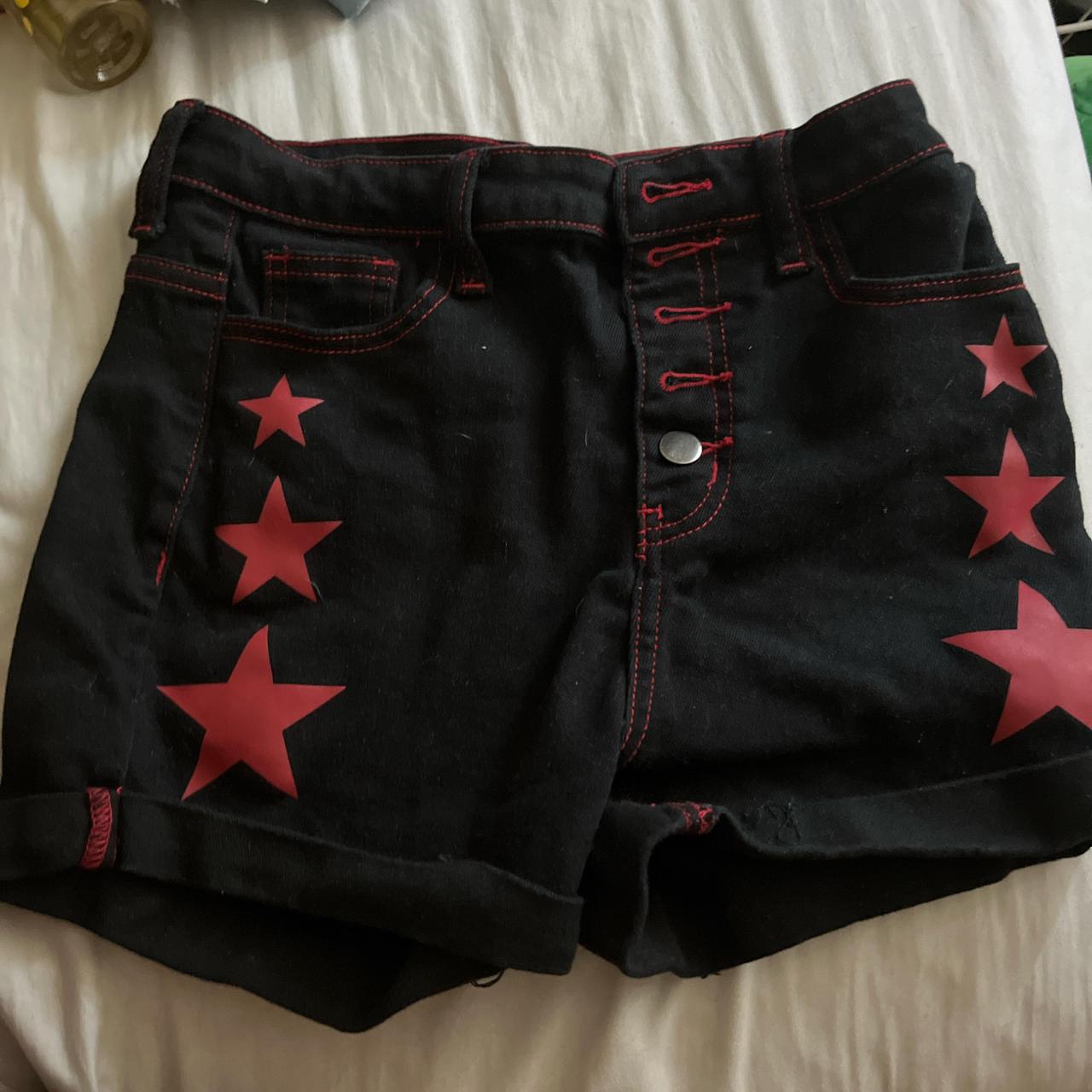 black and red star shorts (got it for 30$ :3) - Depop