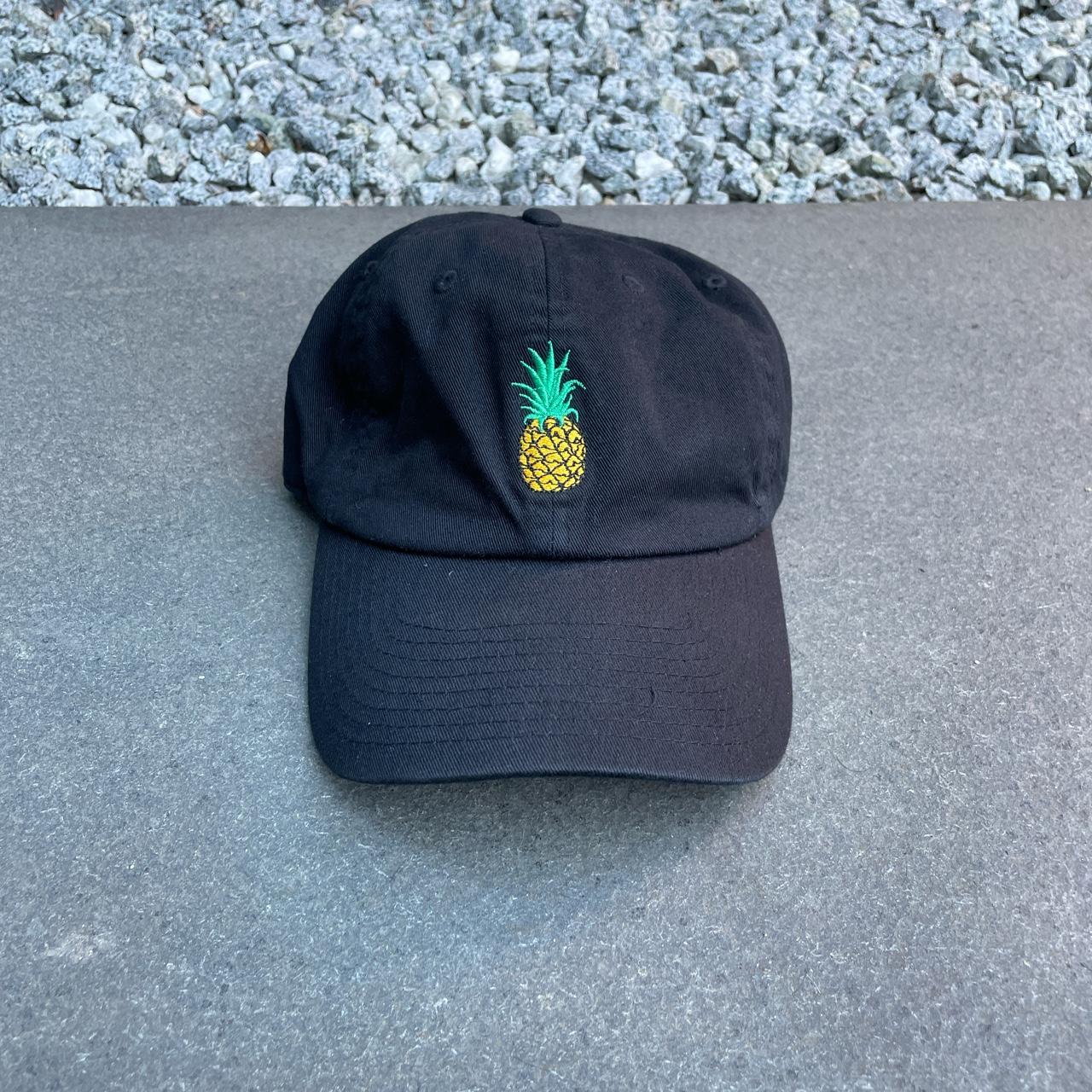Pineapple Men's Black and Yellow Hat | Depop