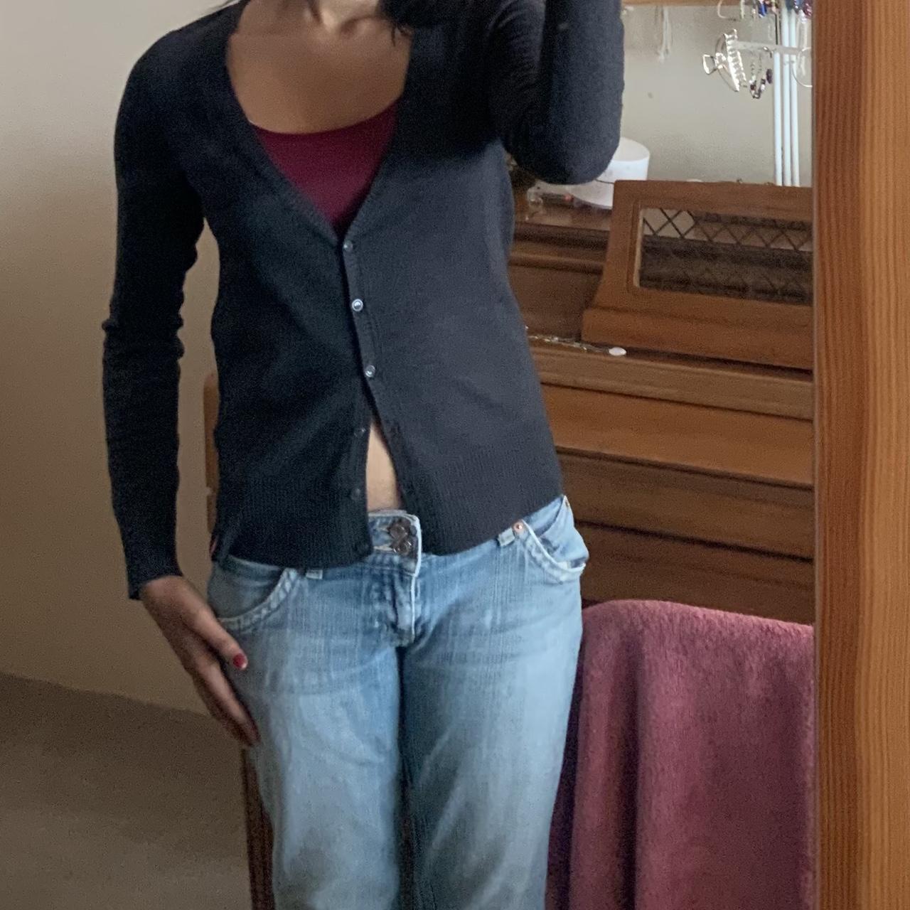 extra small grey gray cardigan ☆★☆★☆ thrifted -... - Depop