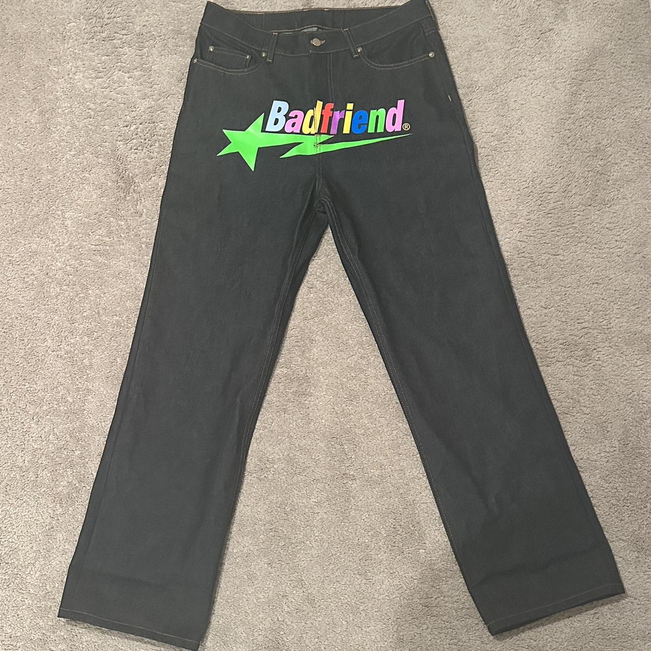 Rare Indigo/Rainbow Badfriend denim Jeans - Depop