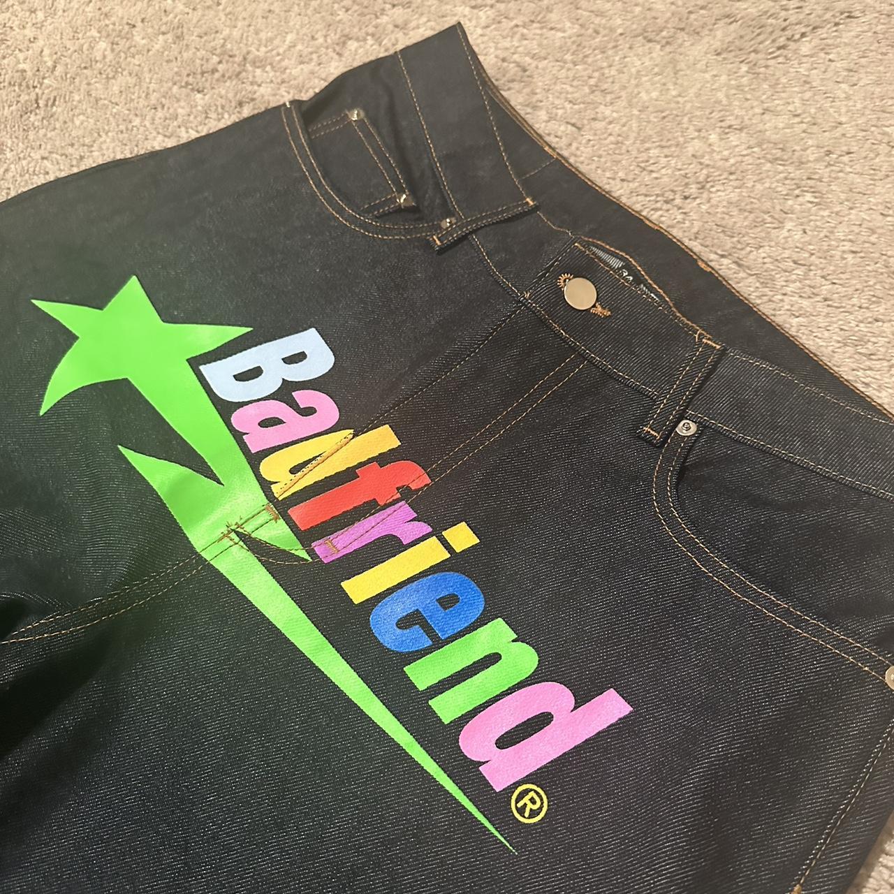 Rare Indigo/Rainbow Badfriend denim Jeans - Depop