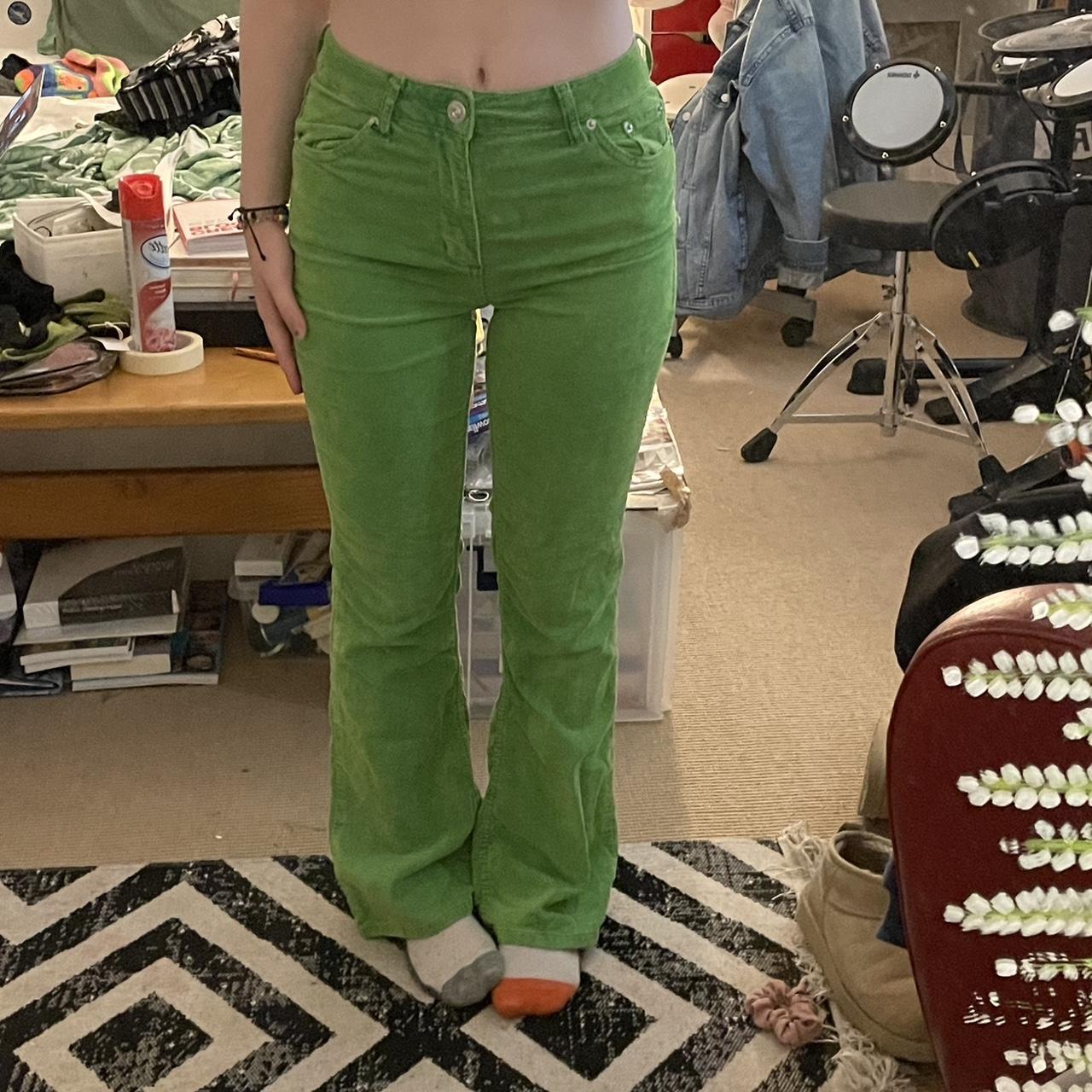 amazing green BDG corduroy flares only worn once !!... - Depop