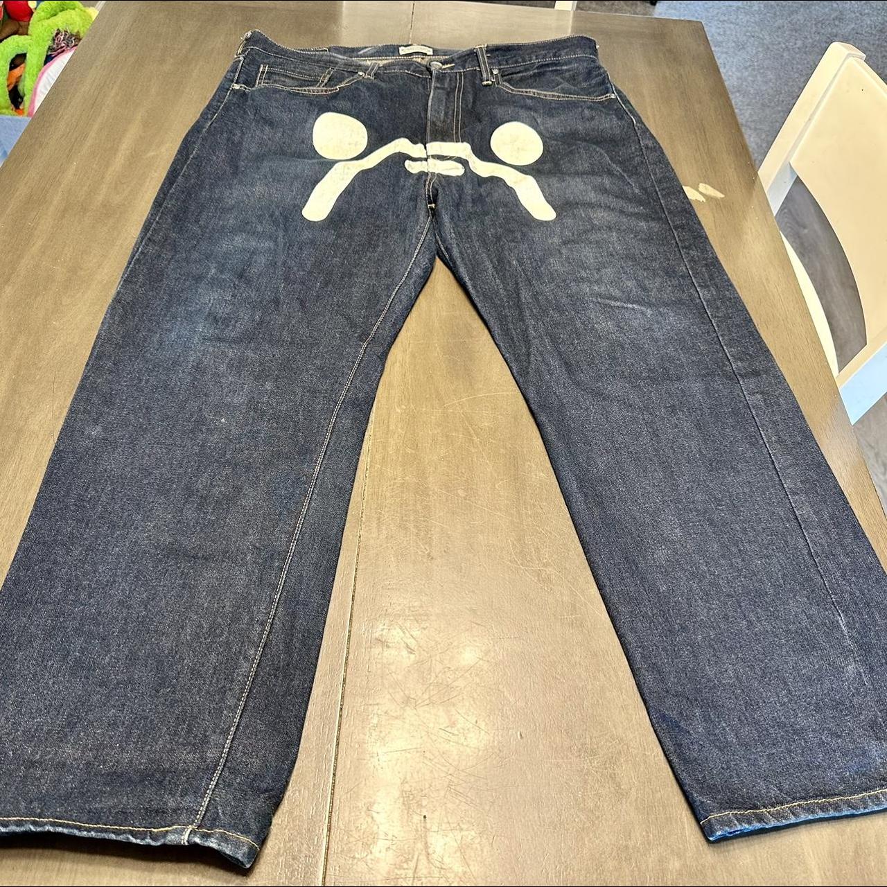 BAPE Men’s Sad Face Jeans 40x28 This pair of jeans... - Depop