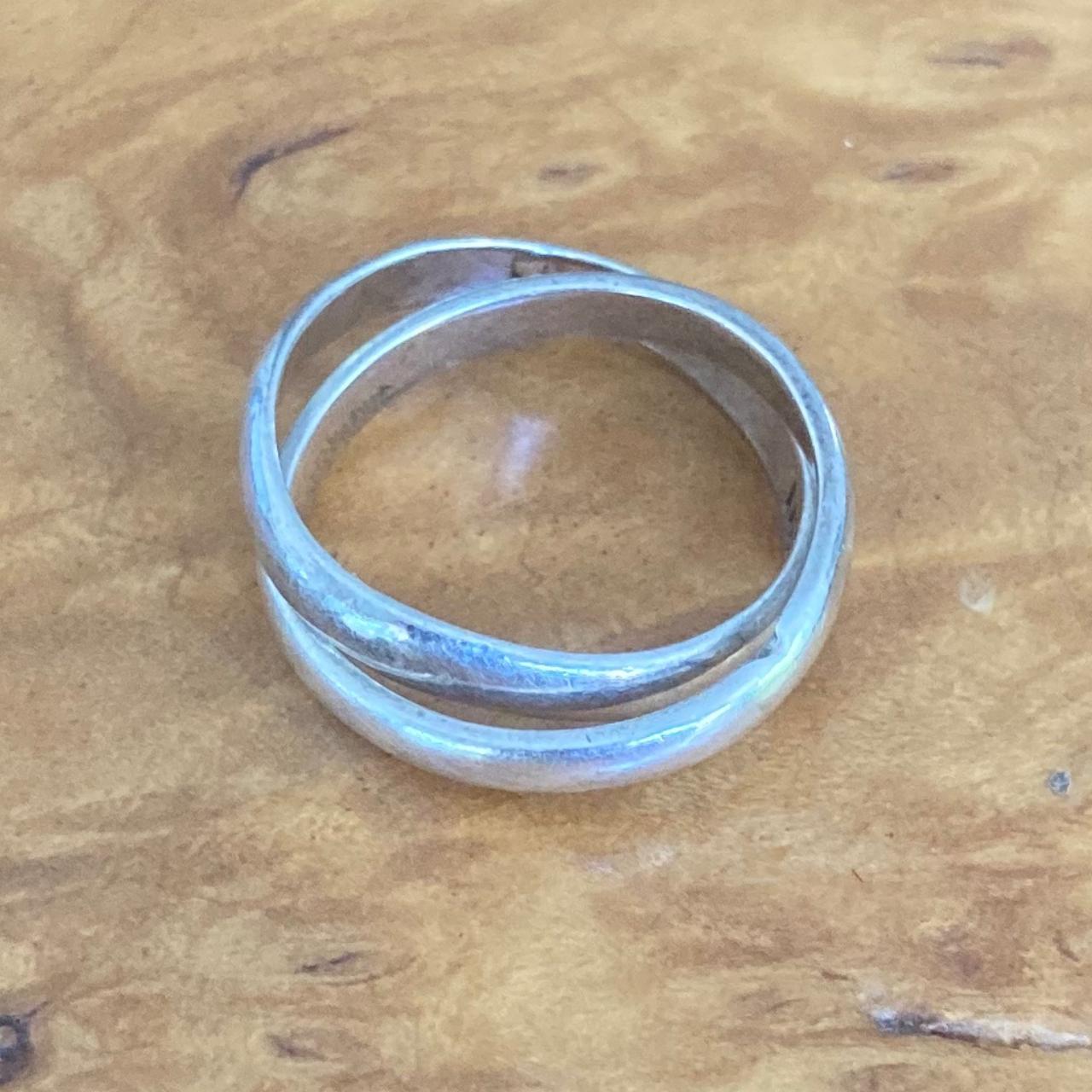 Sterling Silver Double Intertwined Rings 925... | Depop