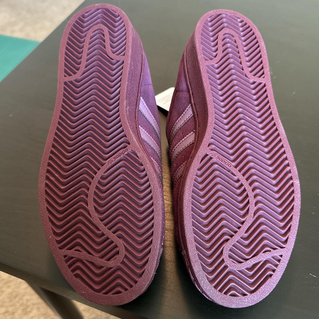Burgundy superstar, Adidas Burgundy suede , rubber... - Depop