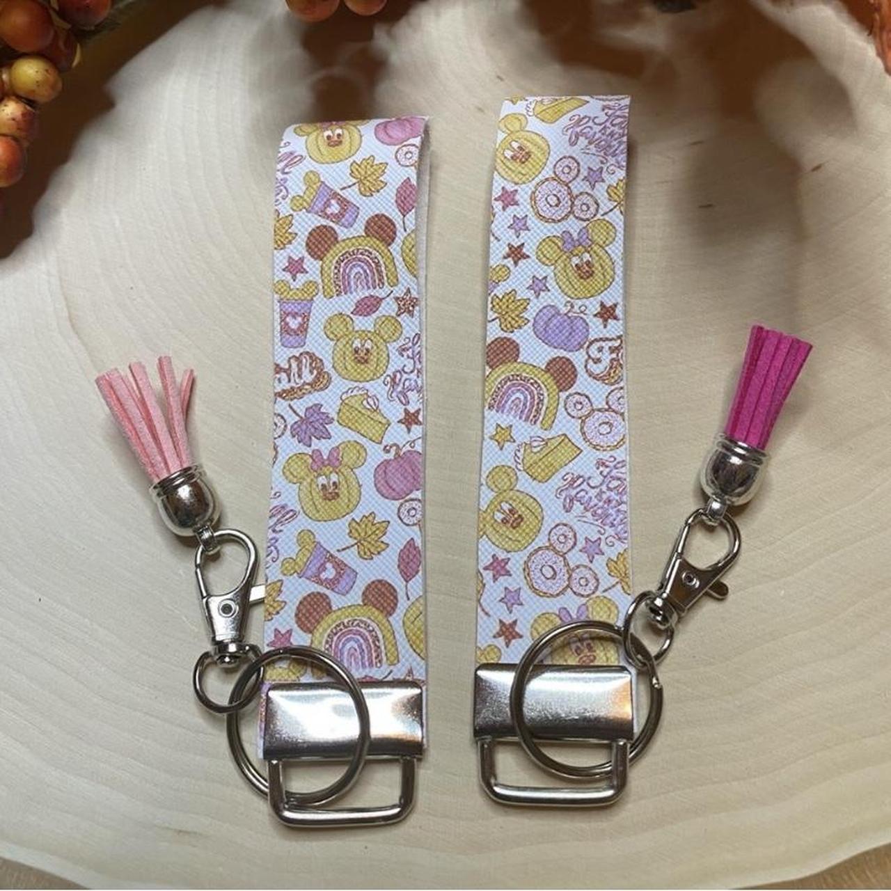 Fall Mickey & Minnie Pumpkins Faux Leather Keychain... - Depop
