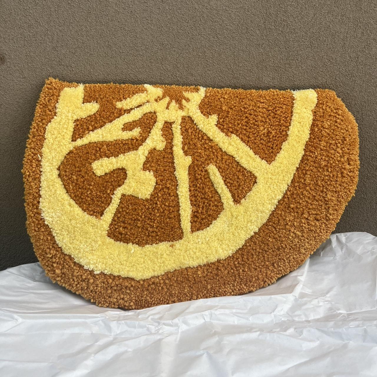 Orange Slice rug Inverted ‘FRESH’ Backed with non slip - Depop