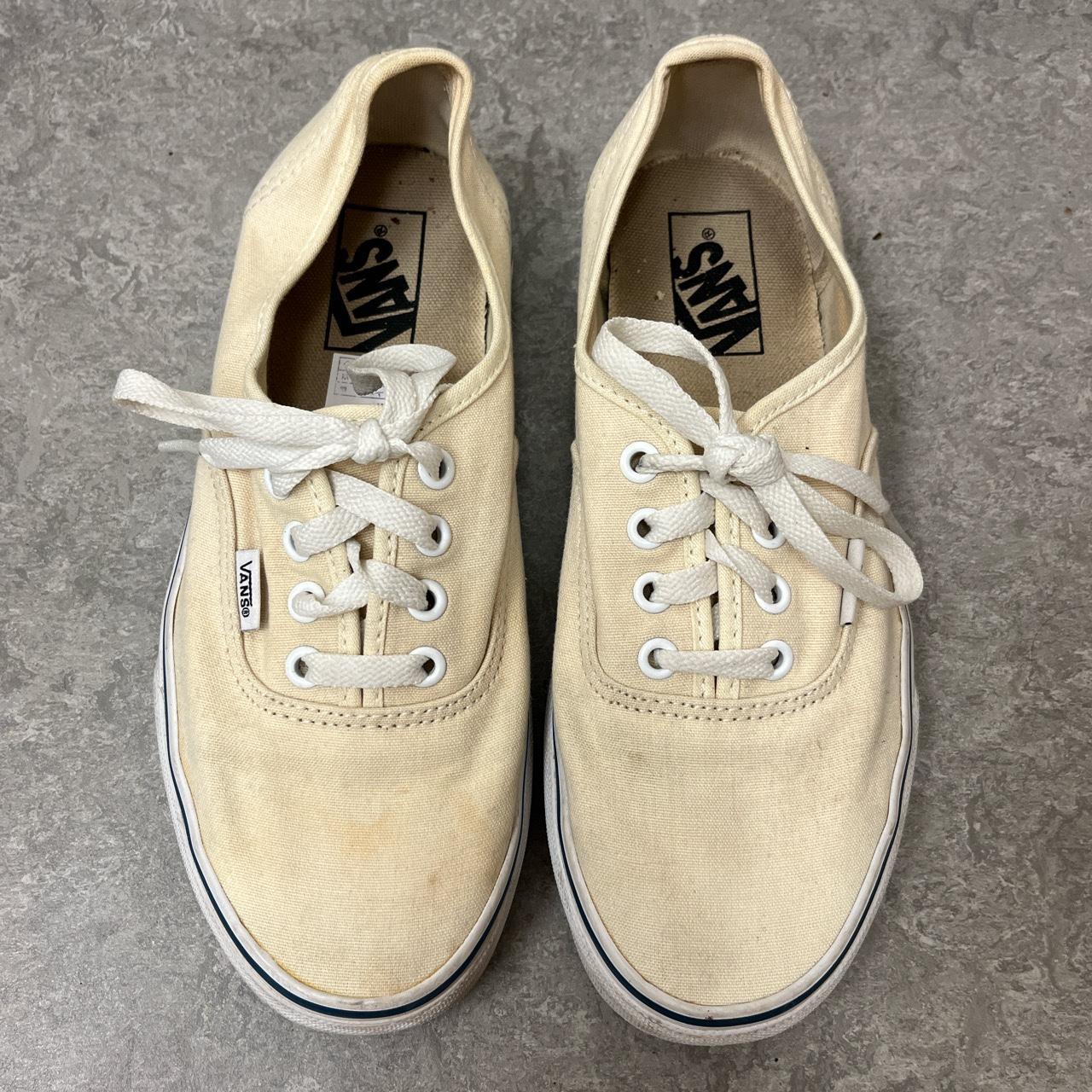 Beige / cream low vans - Depop