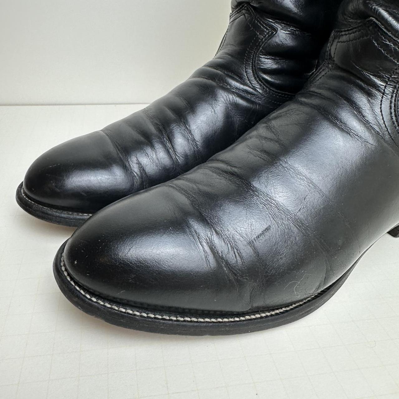 Vintage Justin Classic Black Roper USA Style 3133... - Depop