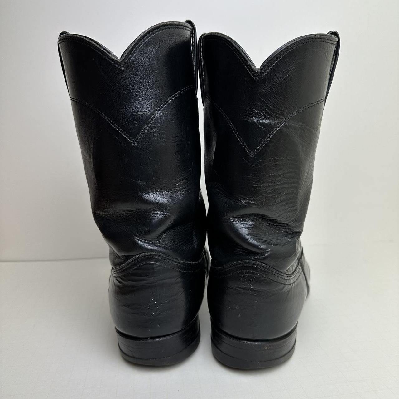 Vintage Justin Classic Black Roper USA Style 3133... - Depop