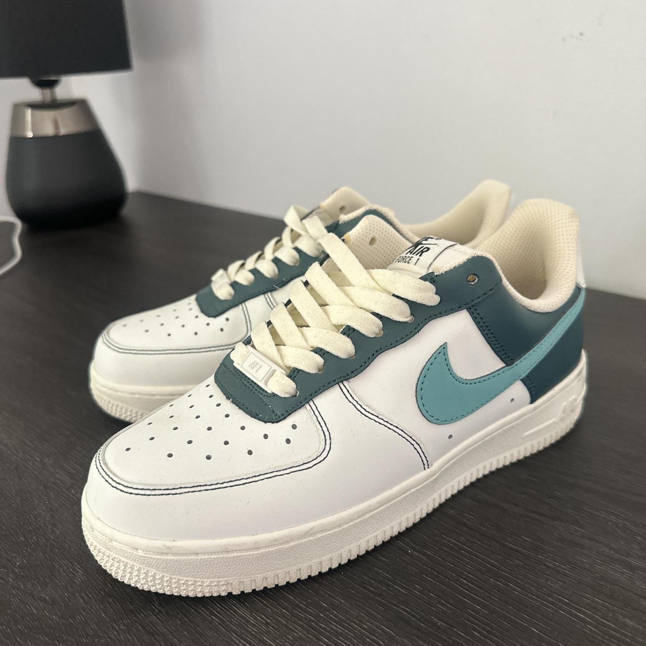 Custom mixed green AF1 Never worn, just tried... - Depop
