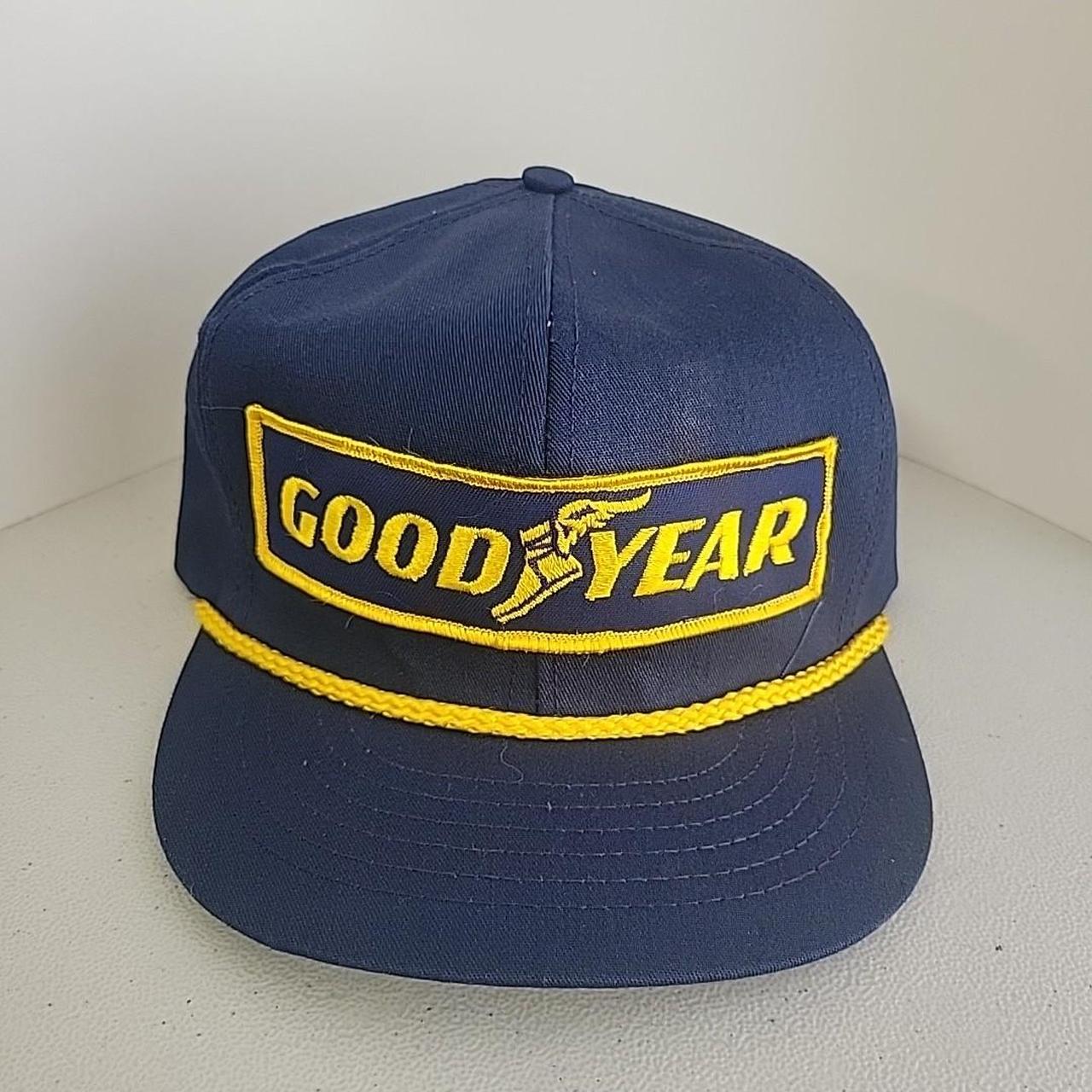 Vintage Goodyear Racing Snapback Hat Rope Patch... - Depop