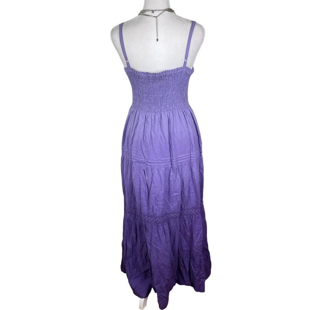 2000s boho tiered maxi dress Vintage purple tiered... - Depop