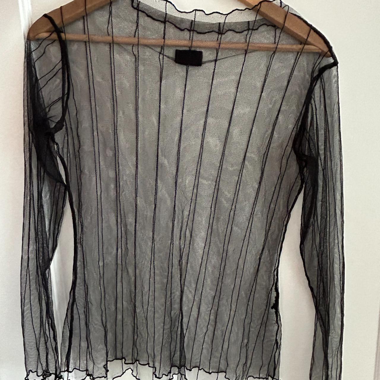 Black mesh going out top #rave #grunge #sheer #black... - Depop