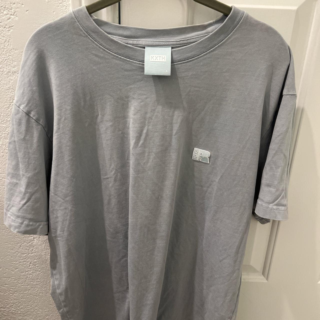 DM BEFORE PURCHASING Kith grey/blue t shirt - Depop