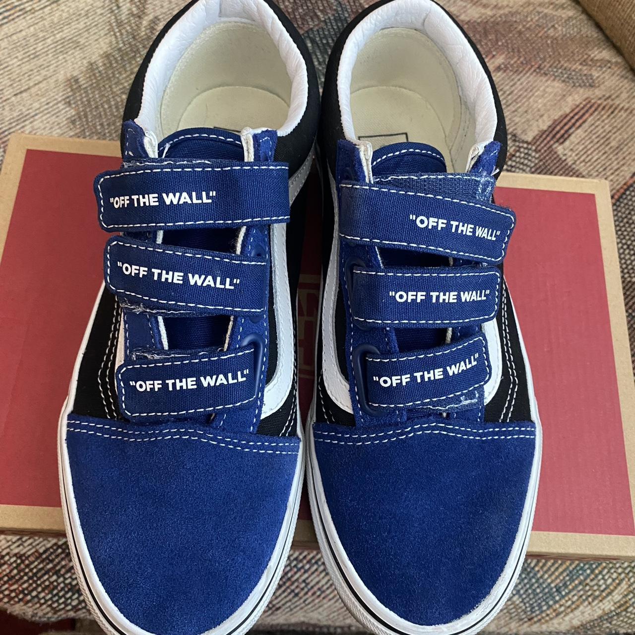 Vans "Old Skool” with velcro Womens size 7 1/2... - Depop