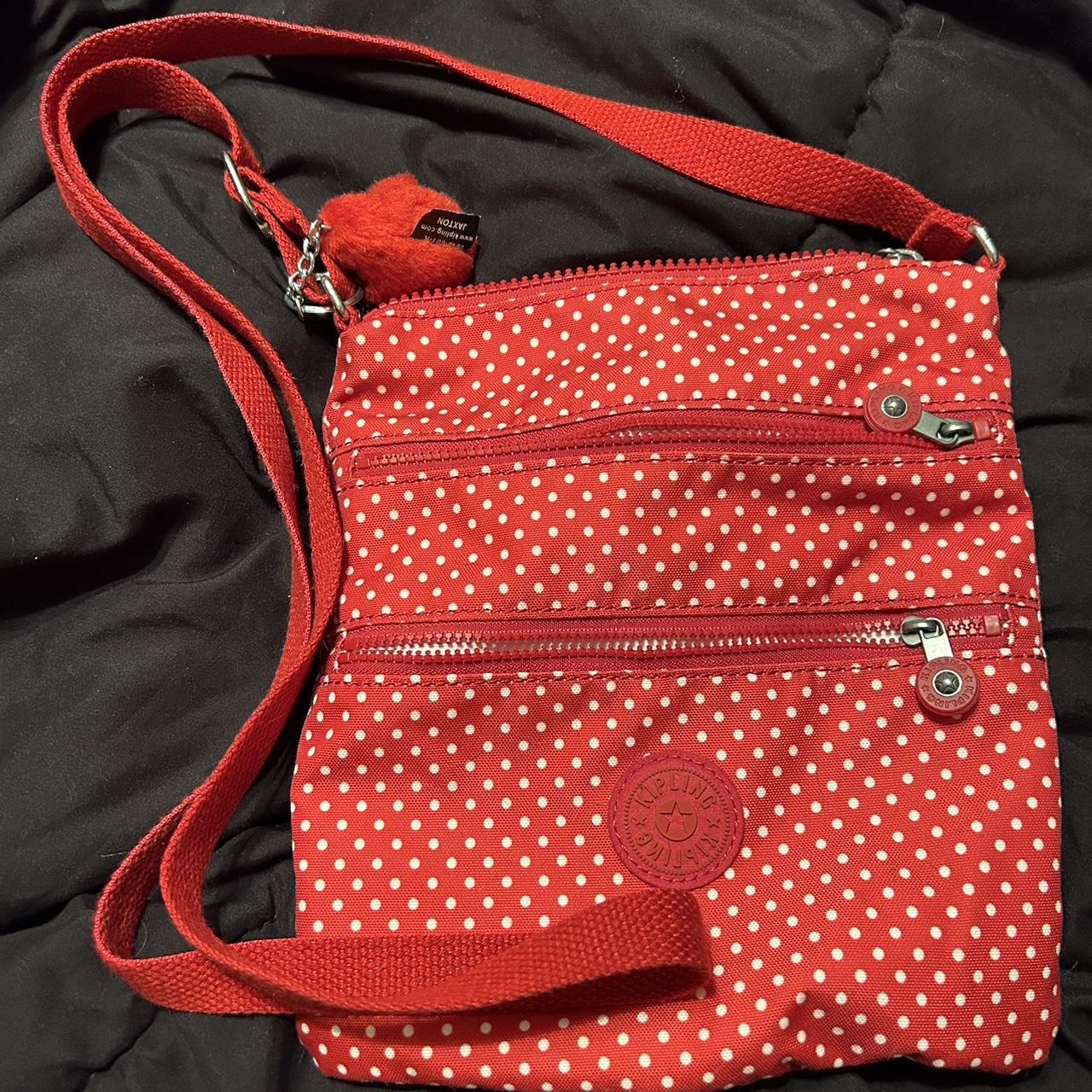 Kipling Women's Red and White Bag | Depop