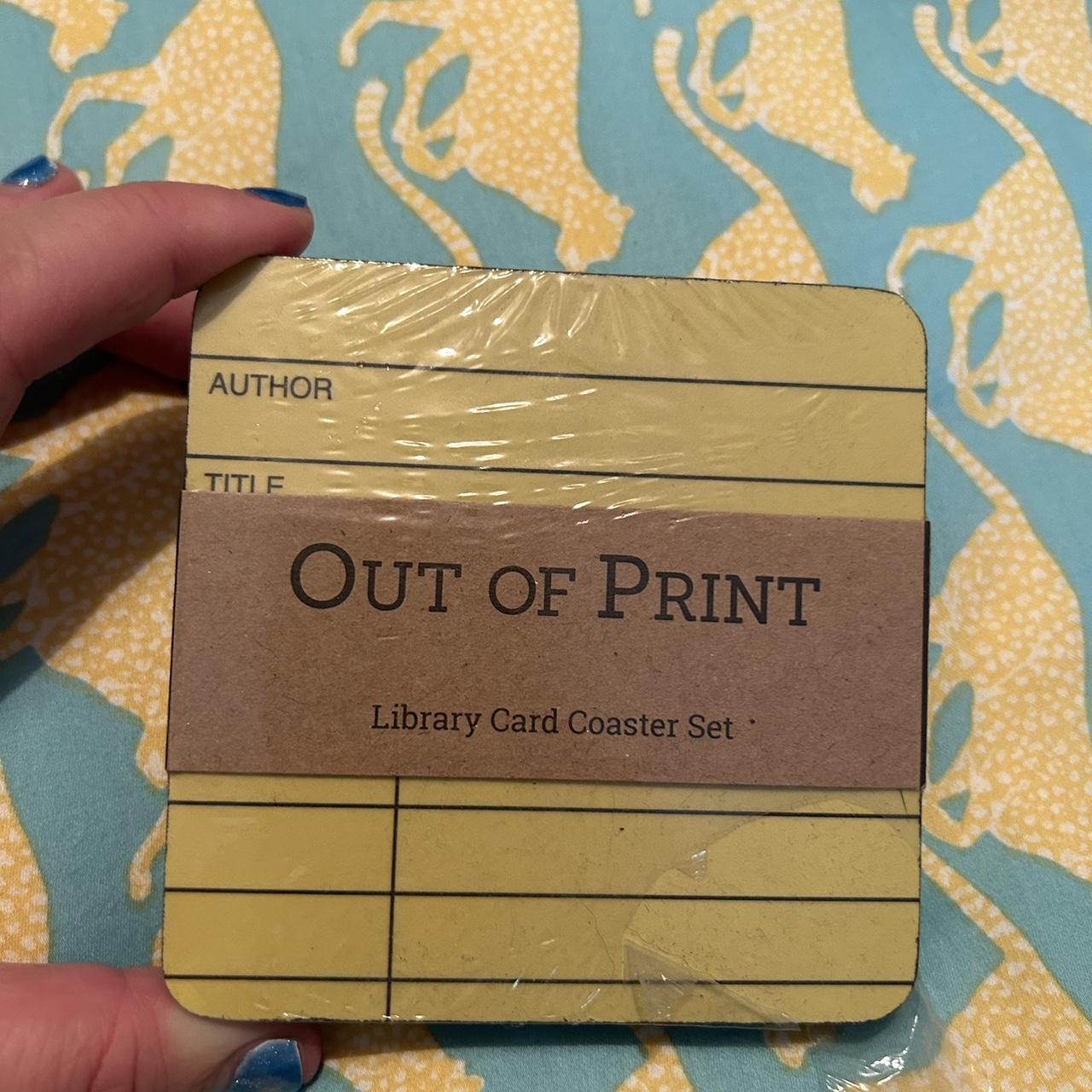 Out of Print library card coasters for... - Depop