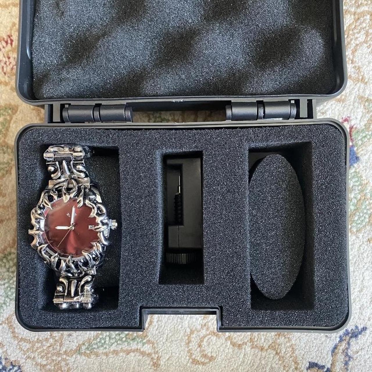 Alabaster Watch Dark brown watch with silver accents... - Depop