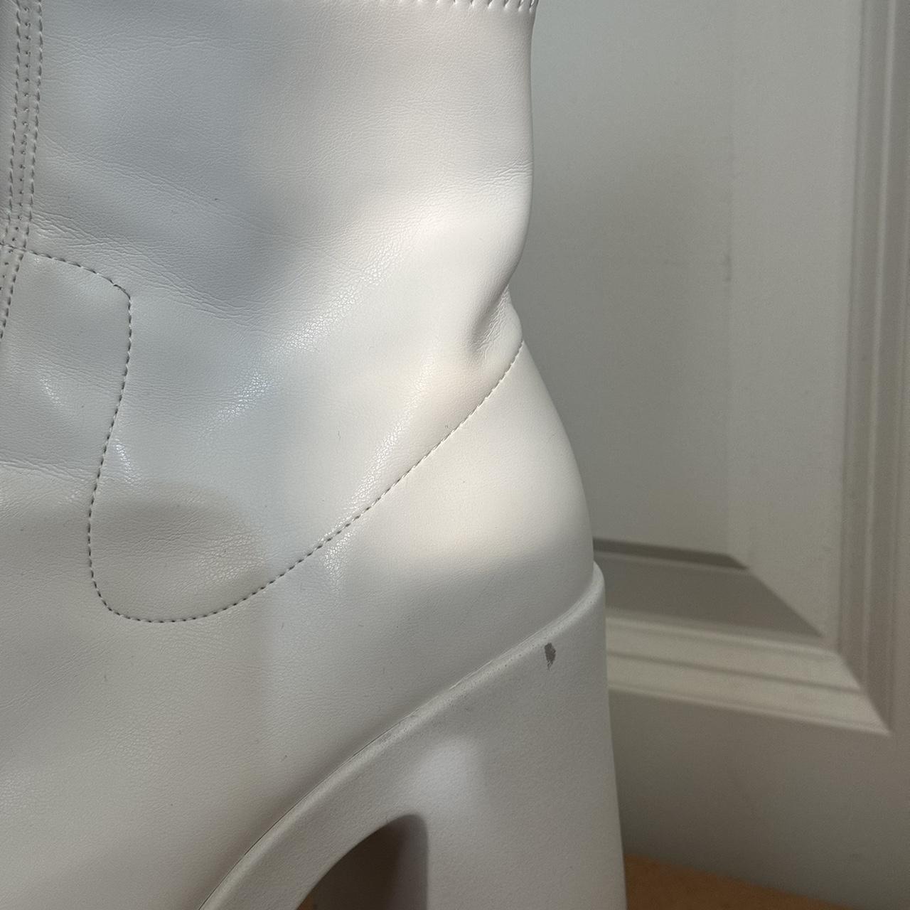 white platform boots - Depop