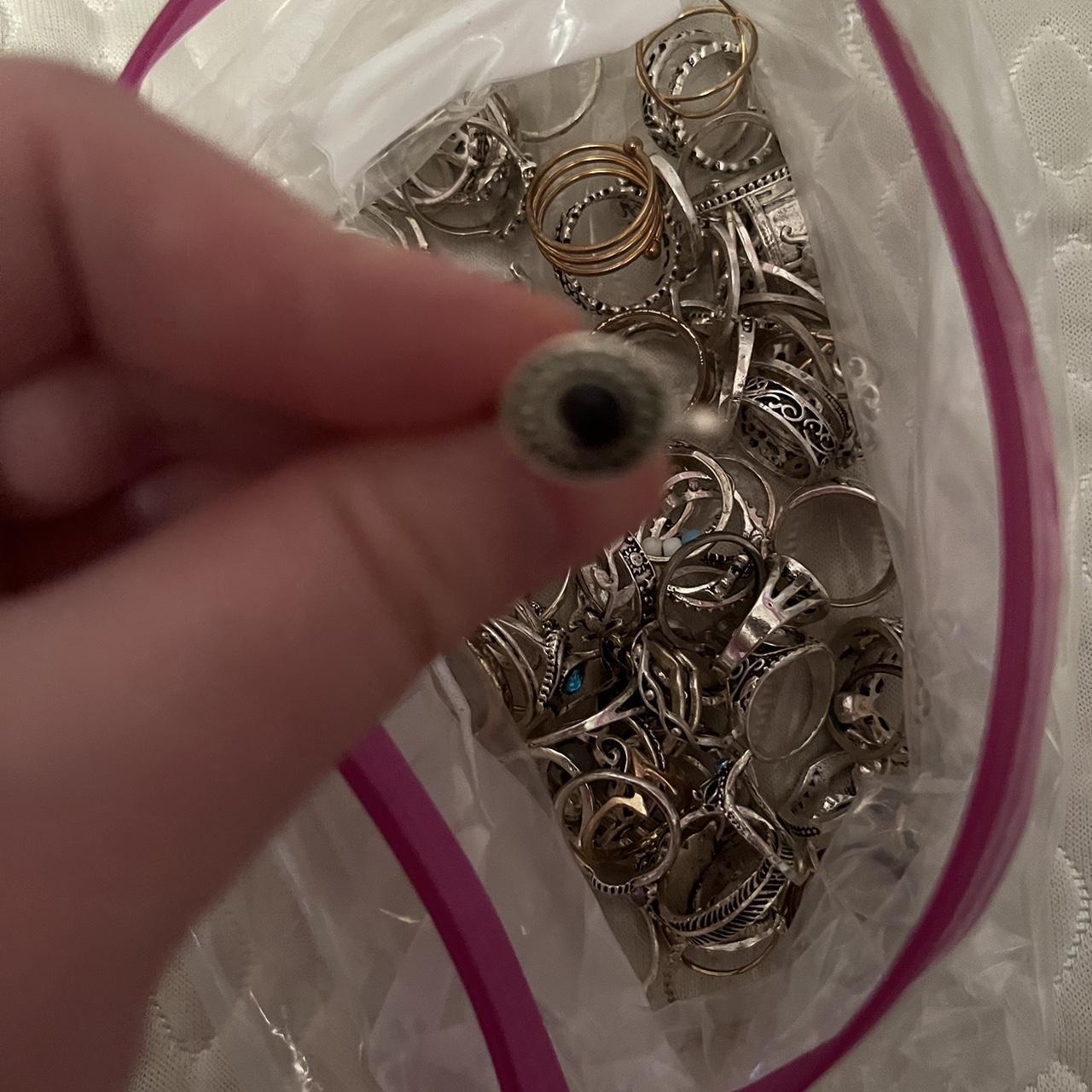 2000's silver and gold ring bundle average size 6-8... - Depop