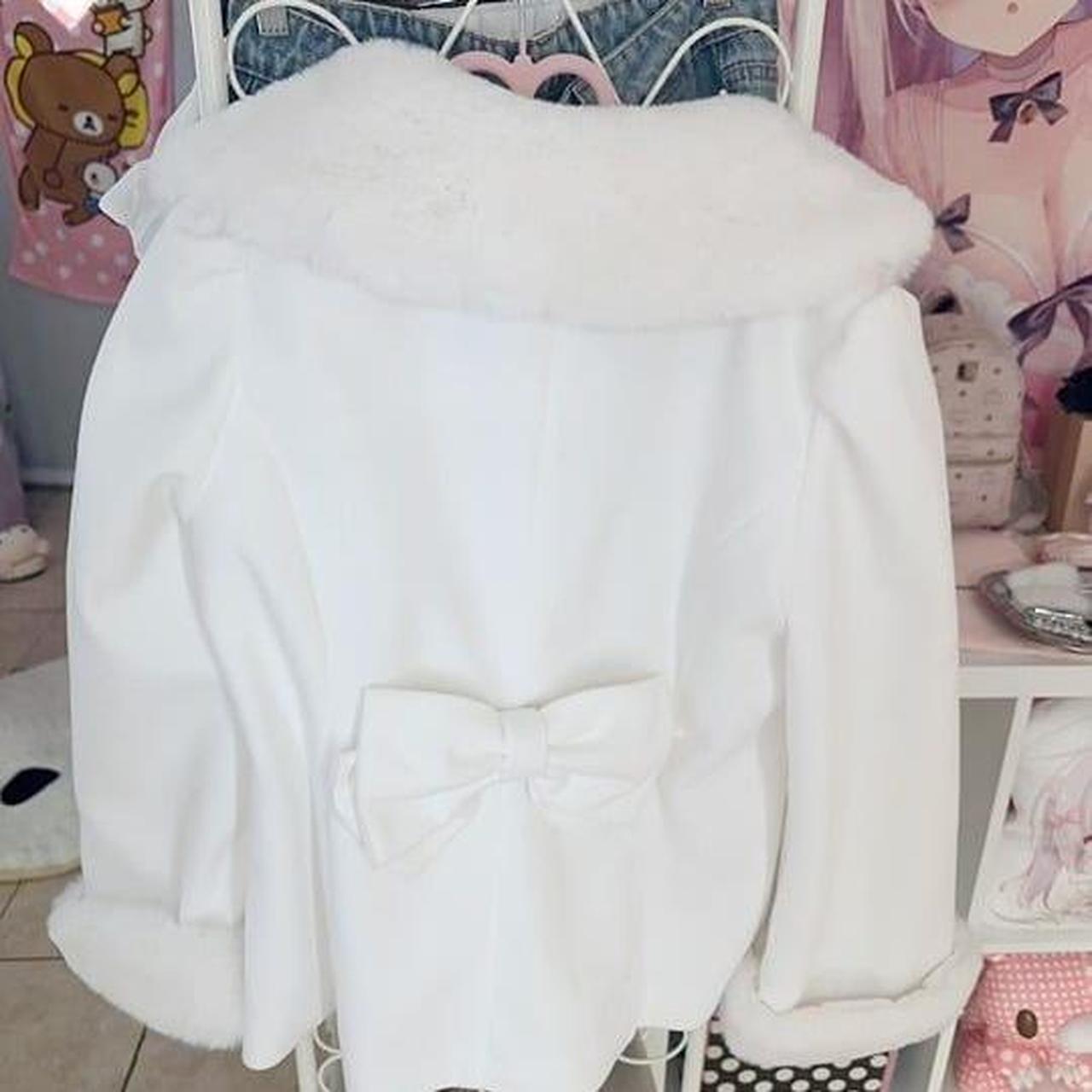 majoretty jiraii kei coat white japan size... | Depop