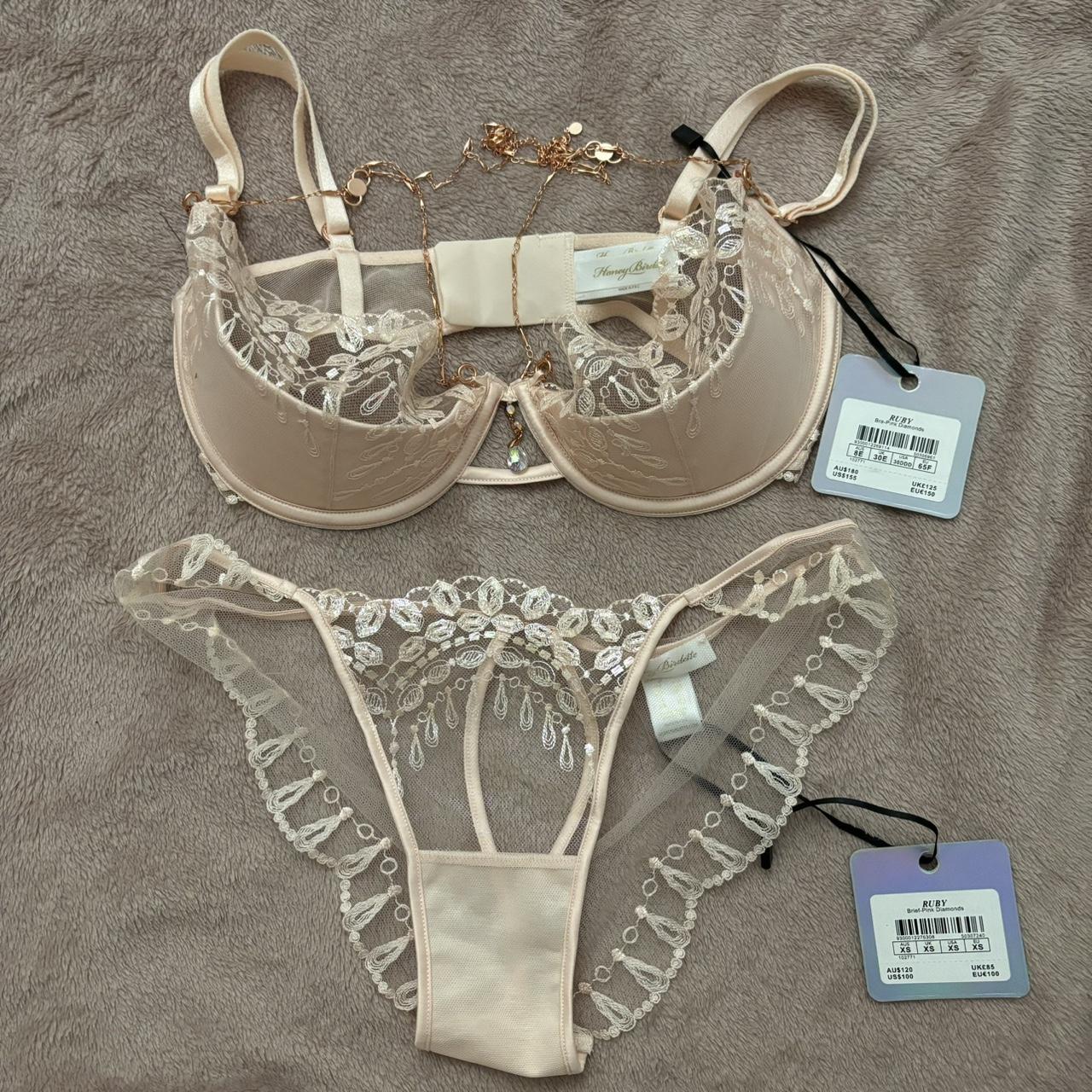 honey birdette ruby pink diamond set brand new bra... - Depop