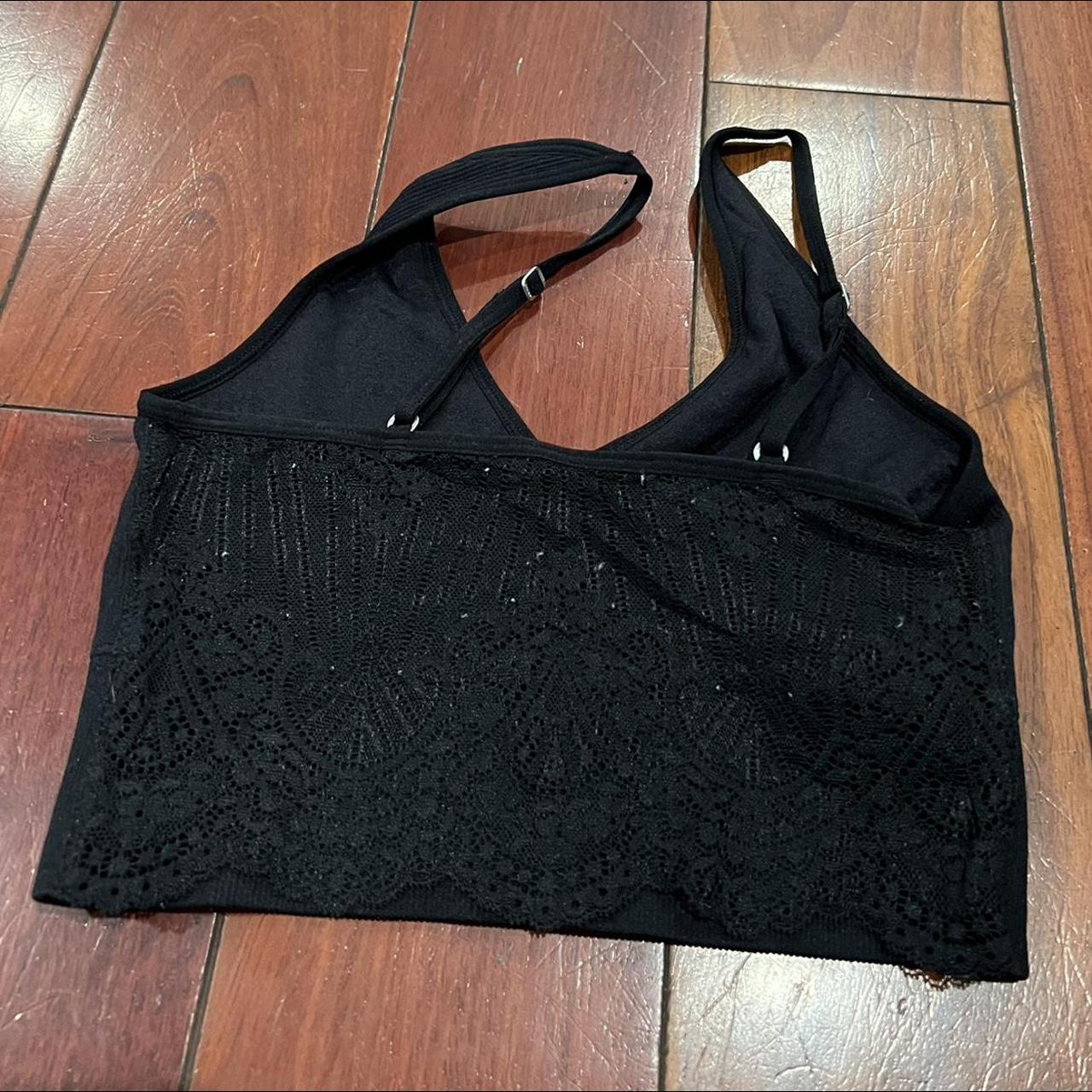black lace back crop top - Depop