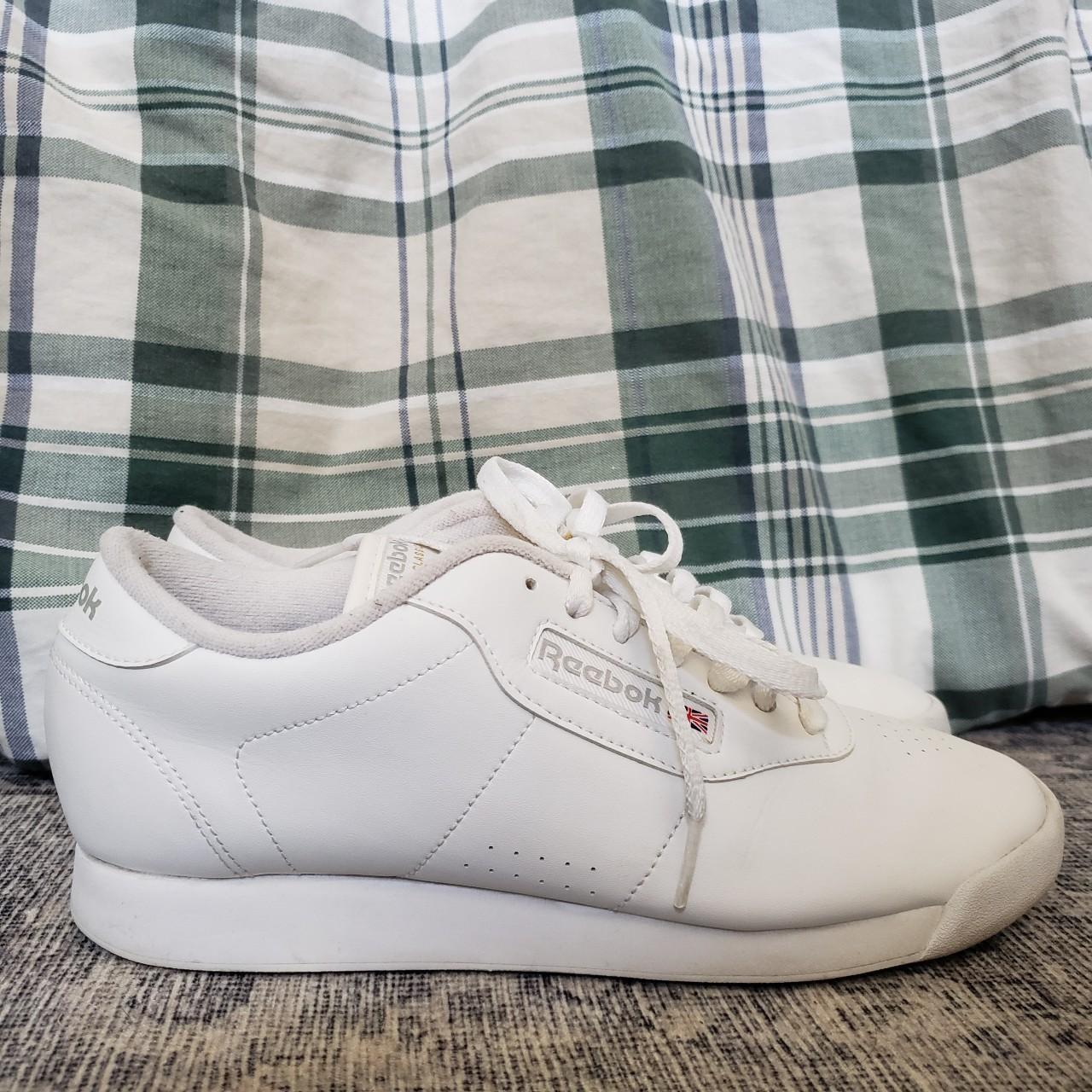 Reebok classic white sneakers lace up activewear... - Depop