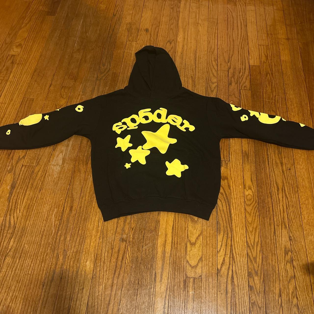 Black and yellow Beluga spider hoodie same day or... | Depop