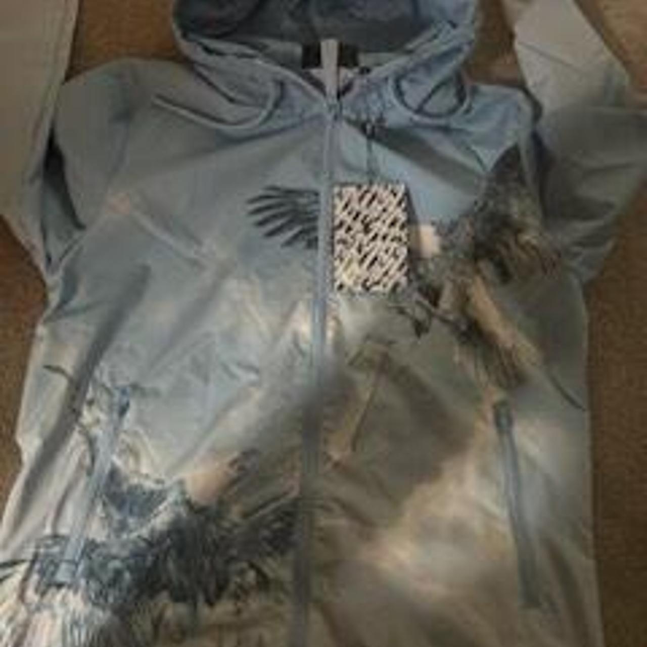 Trapstar Eagle Zip Windbreaker🩵 Blue/white Size... - Depop