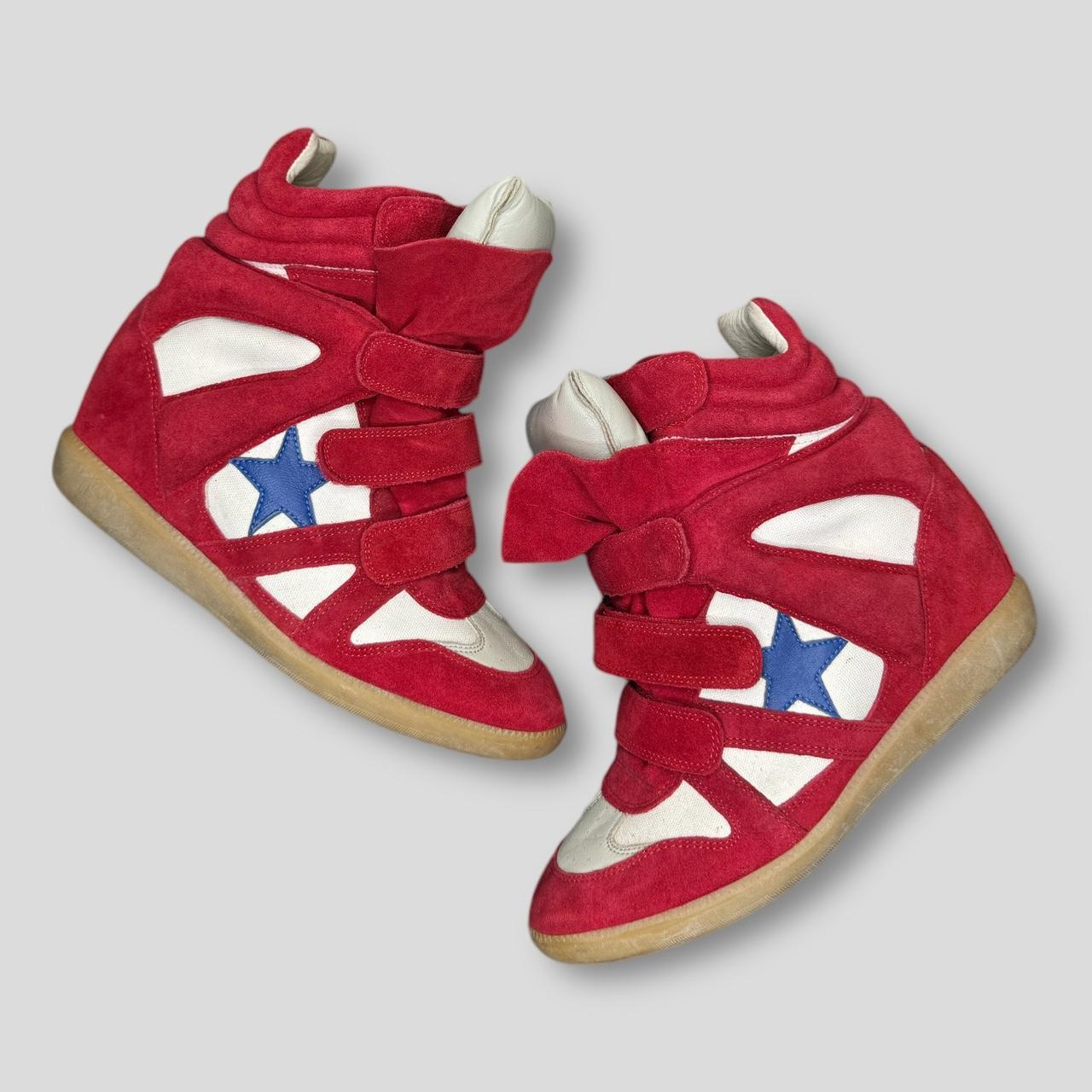 ISABEL MARANT Bayley Star Red Sneaker Wedges Size... | Depop