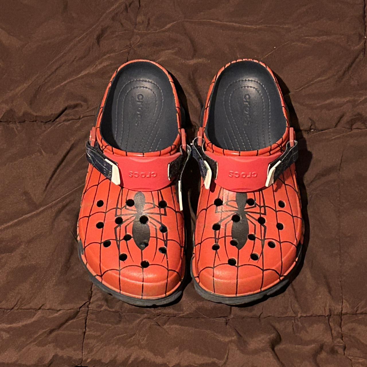 Spiderman crocs Size 12 A little creased but not... - Depop