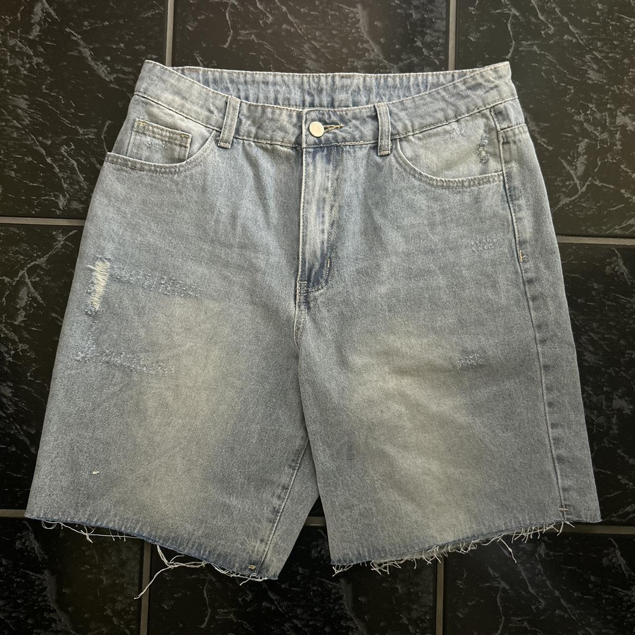 Light blue jorts with a little rip size medium... - Depop