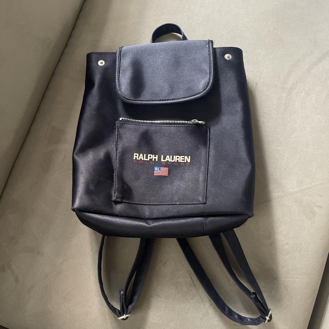 Vintage Navy Blue Polo Backpack. Super cute and... - Depop