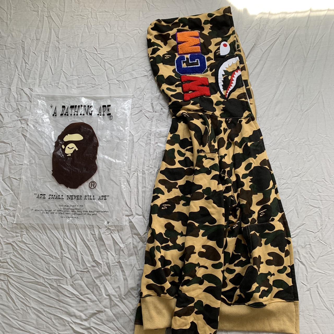 BAPE "Yellow" CAMO HOODIE - Size XL fits like L... - Depop