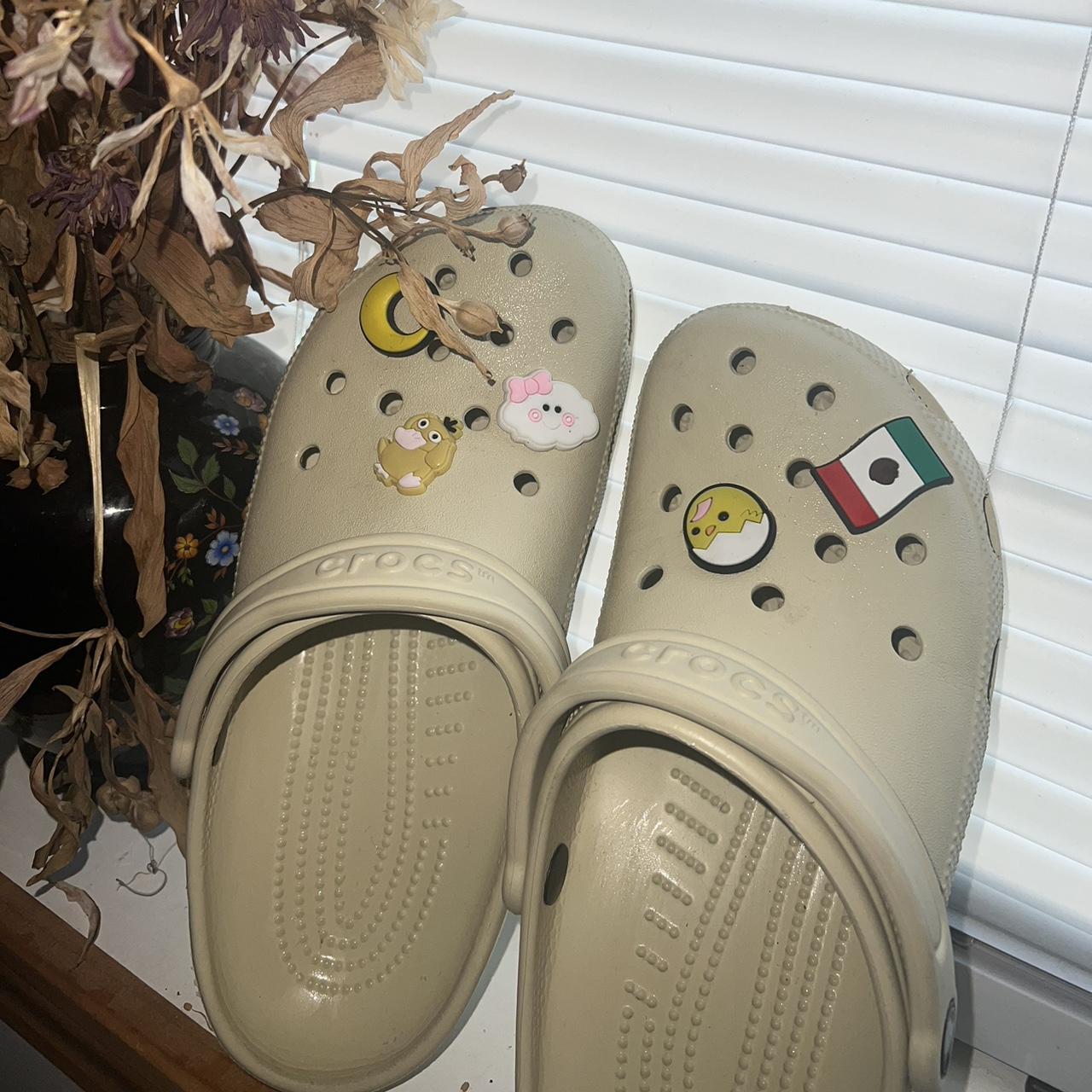 Crocs cream color, women size 9 and men’s size 7.... - Depop