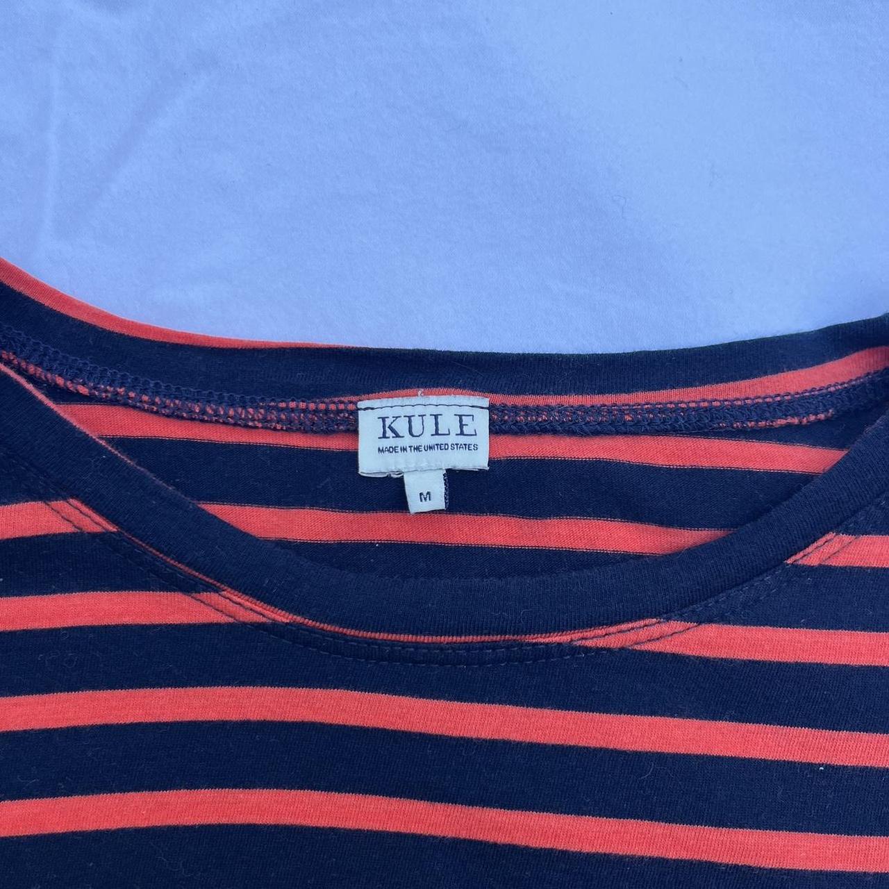 Kule Long Sleeve Shirt. Navy and poppy red striped.... - Depop