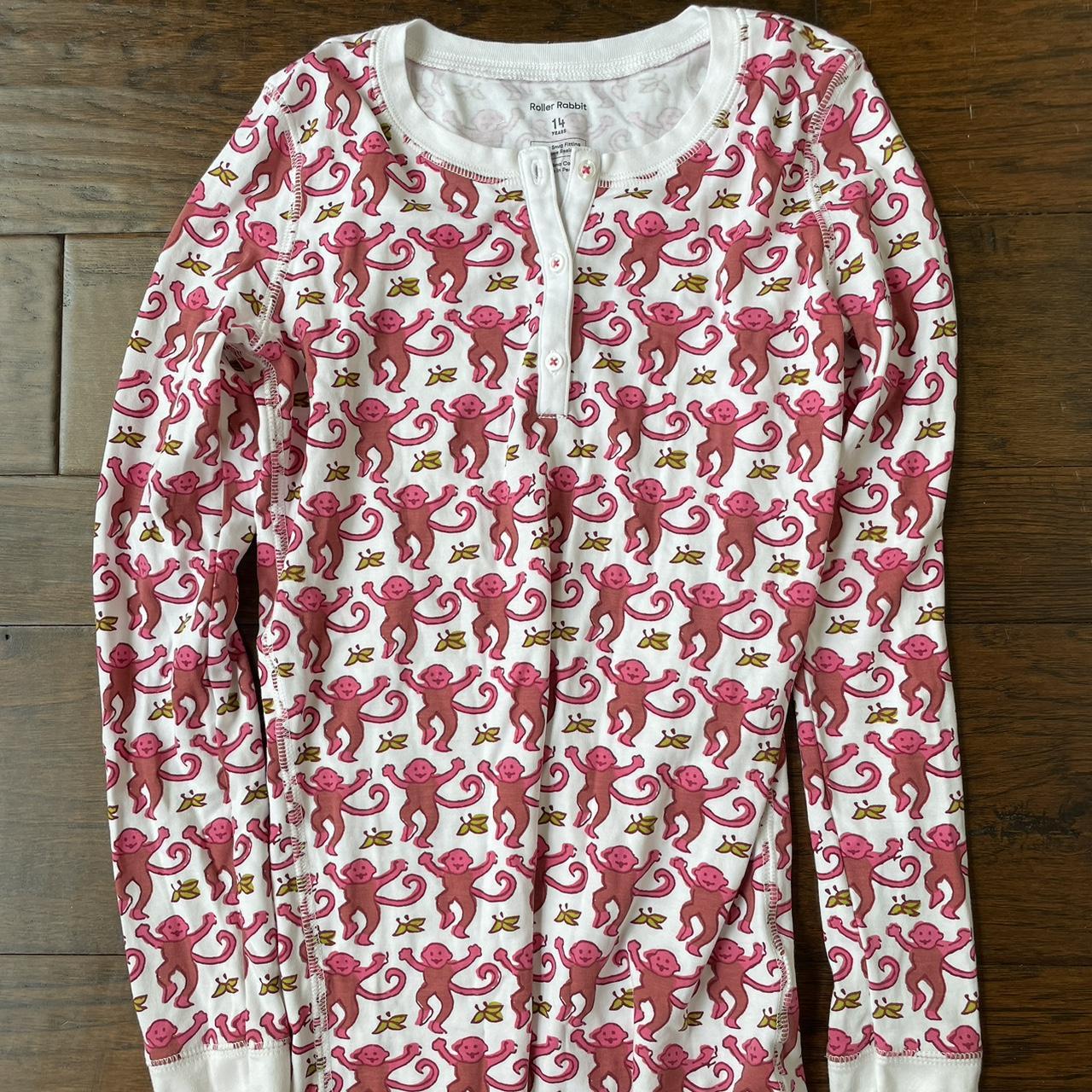 Roller Rabbit Pink and White Pajamas | Depop