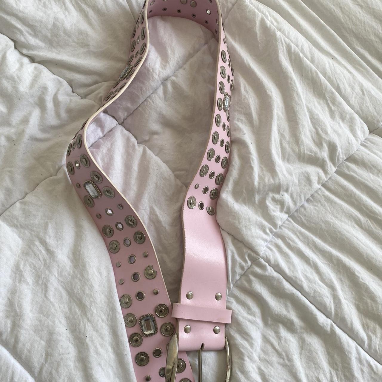 Super cute pink studded bedazzled belt! #mcbling... - Depop