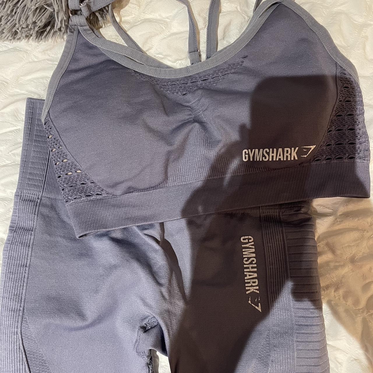 Light purple/ lilac Gymshark set. Small hole in the... - Depop