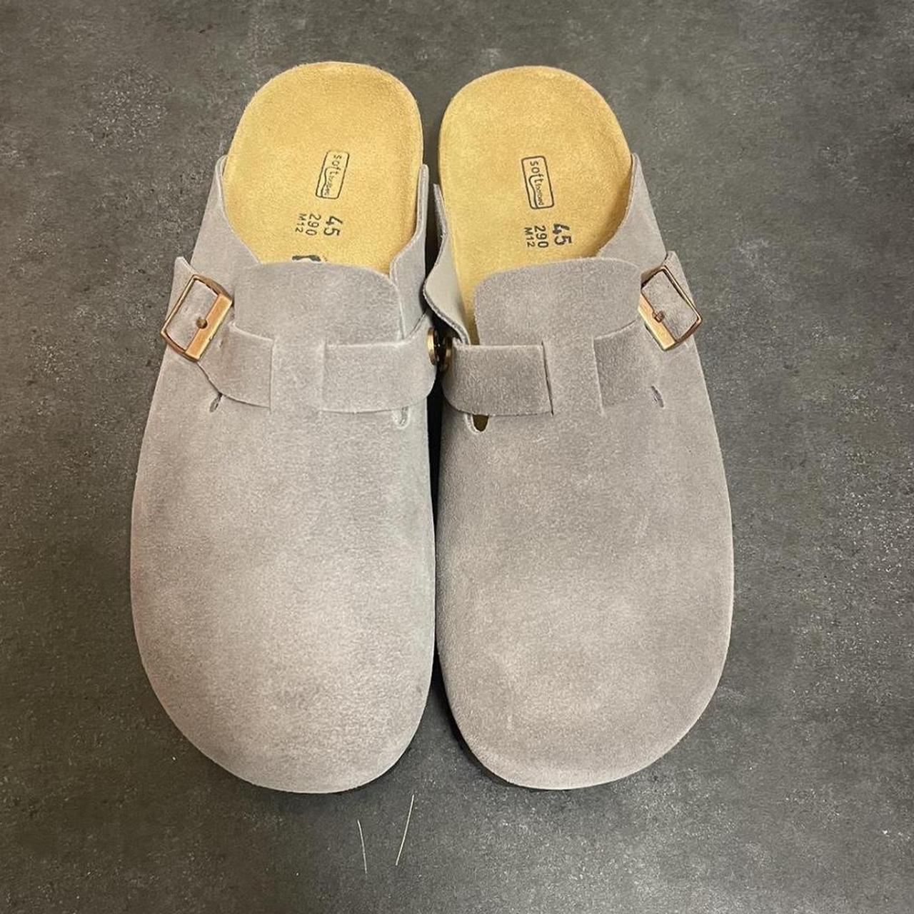 Grey Birkenstock Suede Clogs New Without Tags or... - Depop