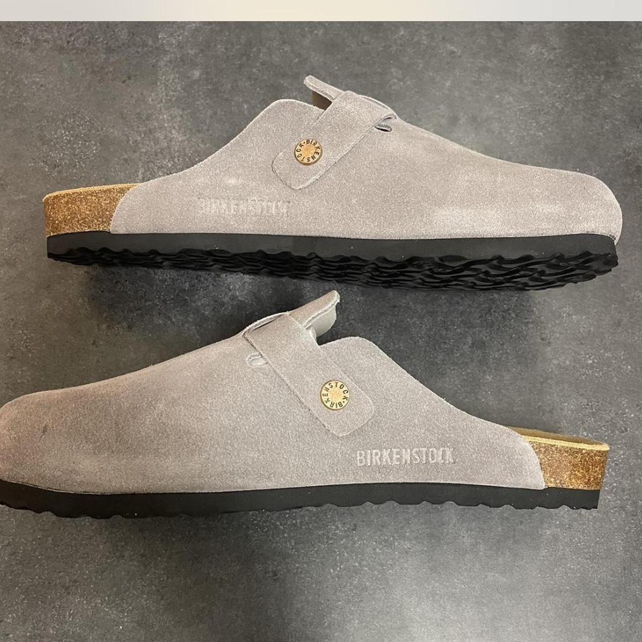 Grey Birkenstock Suede Clogs New Without Tags or... - Depop
